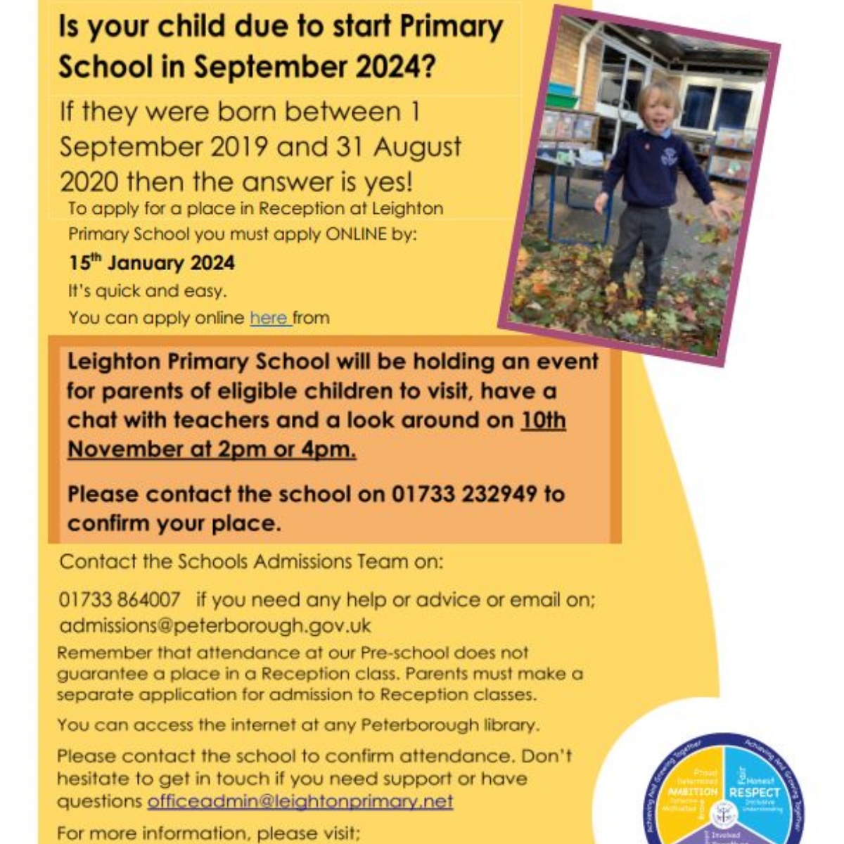 Leighton Primary & Pre School - Open afternoon for September 2024 starters